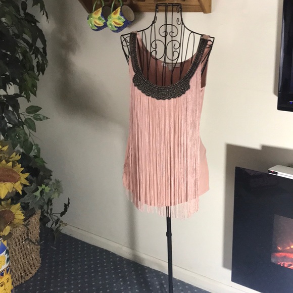 Boston Proper | Tops | Boston Proper Beaded Fringe Tank Nwt | Poshmark